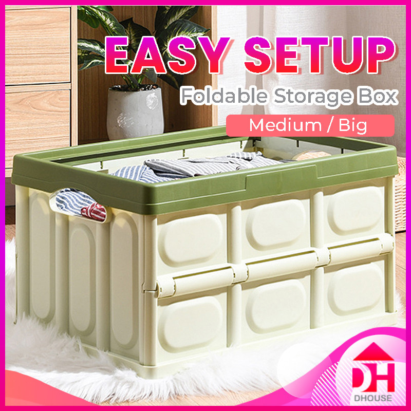 Portable Foldable Storage Box Stackable Clothes Toys Snacks Book Shoes ...