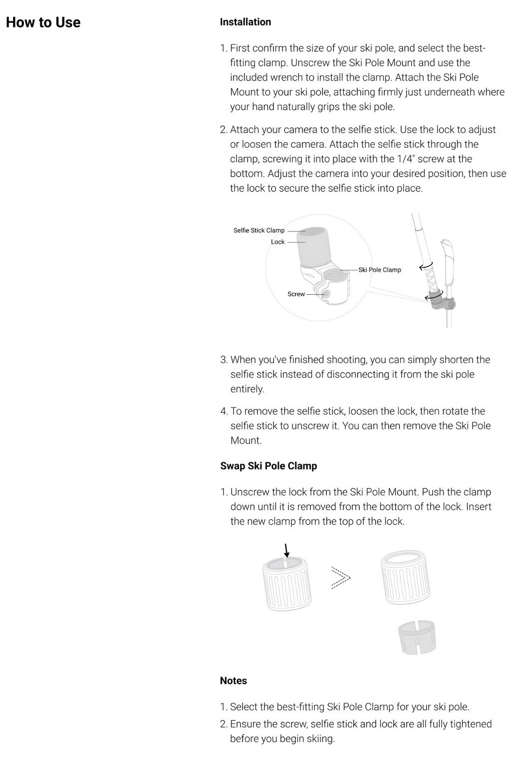 Insta360 Ski Pole Mount for Insta360 X4/Ace Pro/Ace/GO 3/X3/ONE RS ...