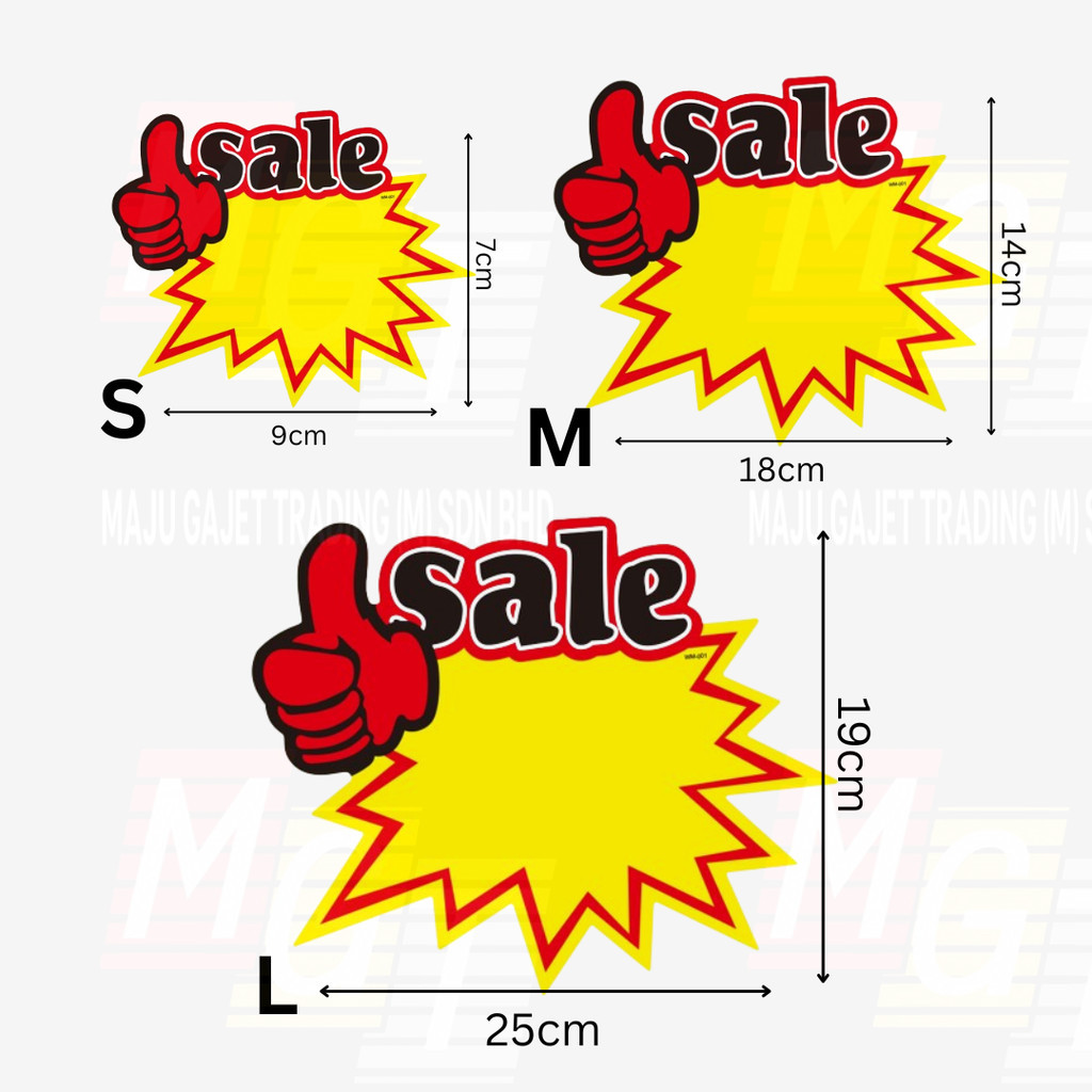 Promotion Pop Card Price Tag Yellow Kad Tanda Harga Discount Label ...