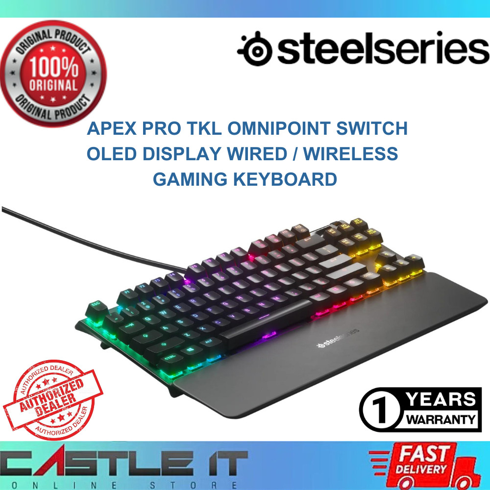 SteelSeries APEX PRO TKL OmniPoint Switch OLED Display Gaming Wired ...