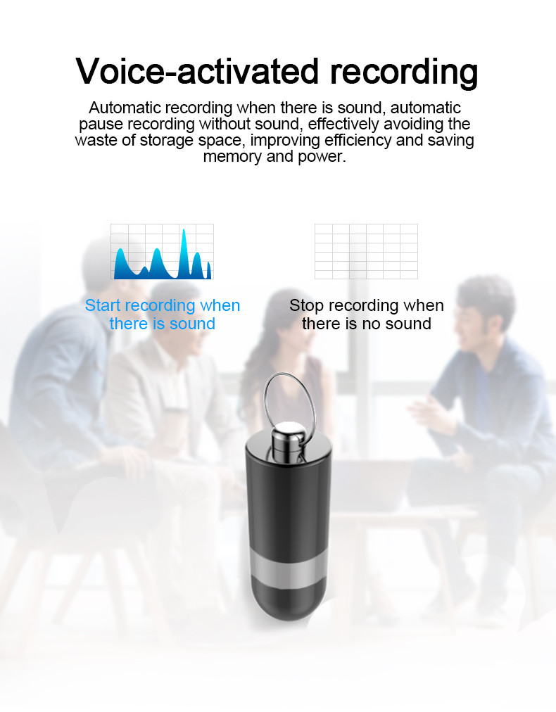 STTWUNAKE Mini Voice Activated Recorder Necklace Spy Digital Audio ...