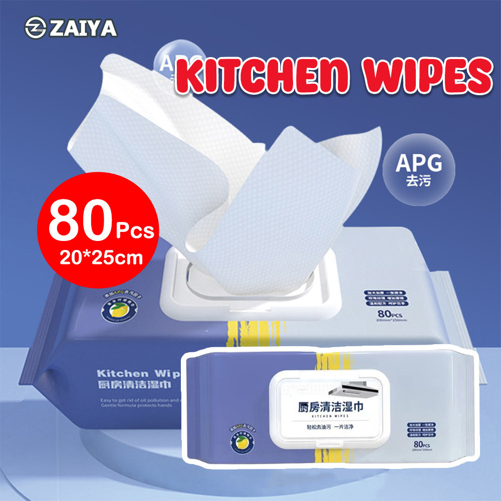 KITCHEN WIPES 80PCS Disposable Kitchen Wet Tissue Cleaning Degreasing ...