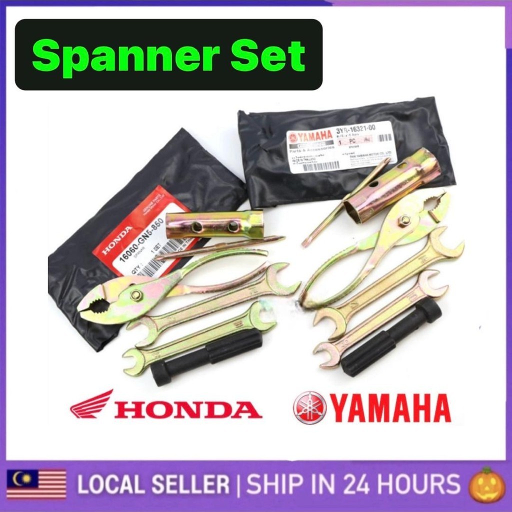 HONDA / YAMAHA MOTORCYCLE EMERGENCY TOOLS KIT SPANNER SPANER SET ALAT ...