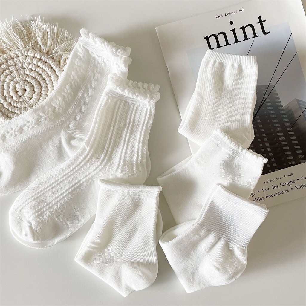 Lolita White Lace Socks Women Cotton Socks Femme Sweet JK Girls ...