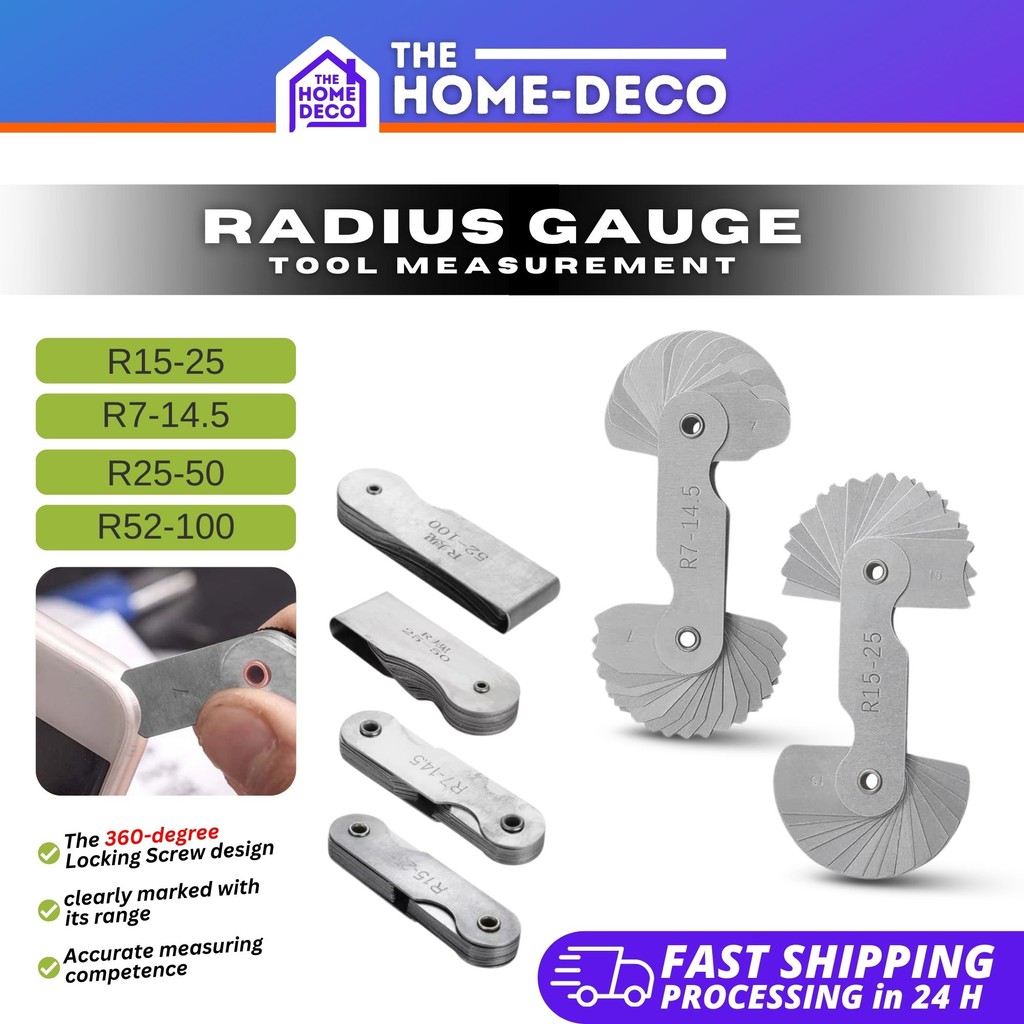 Radius Gauge Fillet Feeler Gauge Metric Measuring Tool Radius Curve ...