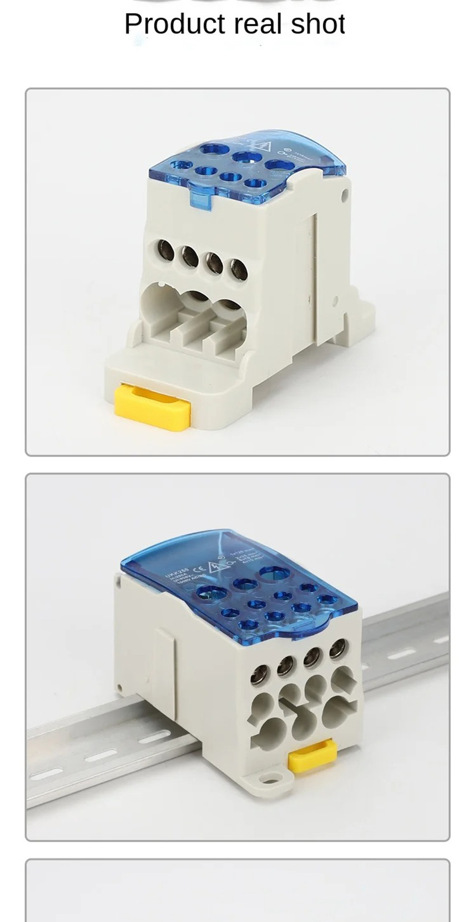 electrical wire connector One in multiple-out distribution box Din Rail Terminal Blocks junction ...