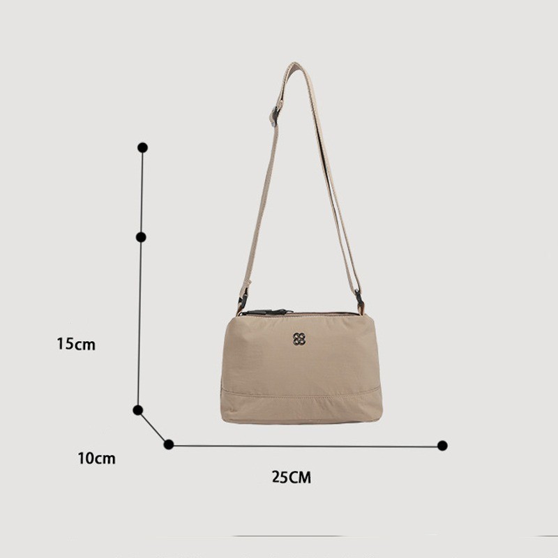LABER LEE Simple Crossbody Bag 3 Layers Nylon Sling Bag Large-capacity ...
