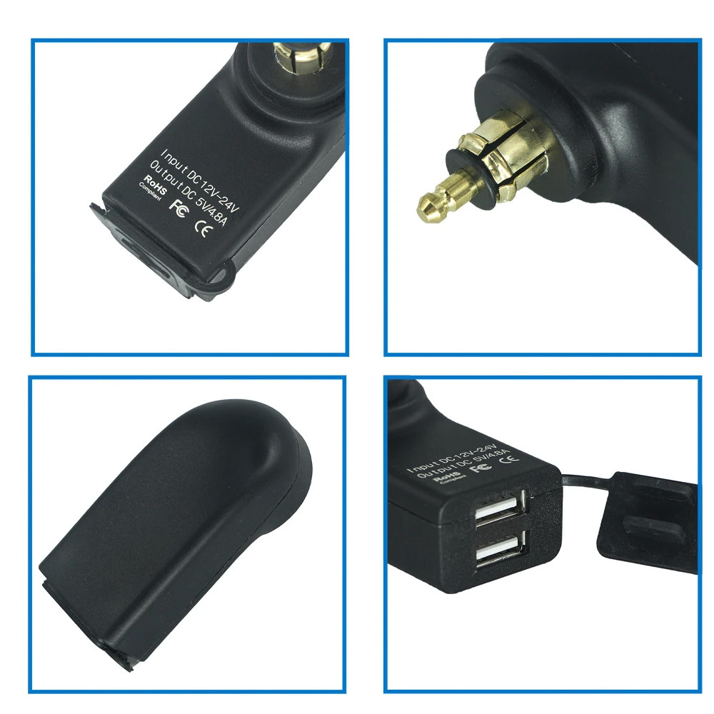QC3.0 Dual USB Charger 12V Power Adapter Hella DIN Socket For BMW ...