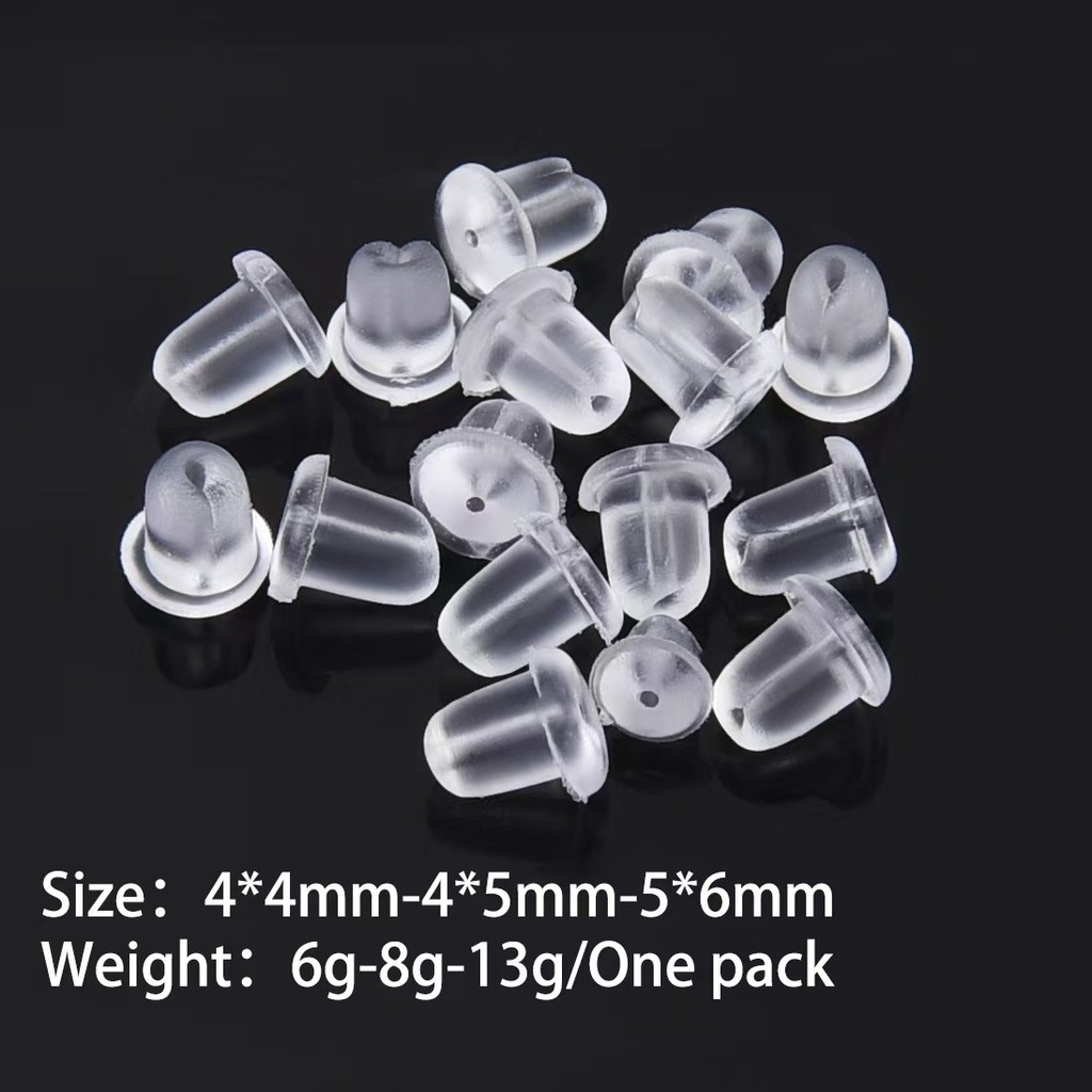 100-200pcs Soft Silicone Rubber Earring Back Stoppers For Stud Earring ...