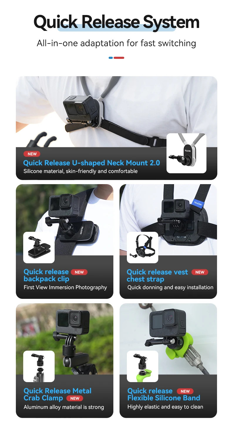 TELESIN Quick-Release Silicon Neck Mount Magsafe Neck Phone Holder for ...