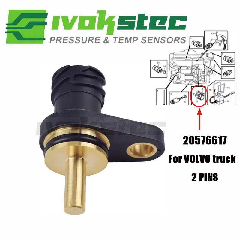 Water Coolant Temperature Temp Sensor For Volvo VN VNL D12 Engine FH FM truck FH12 FH16 FM12 ...