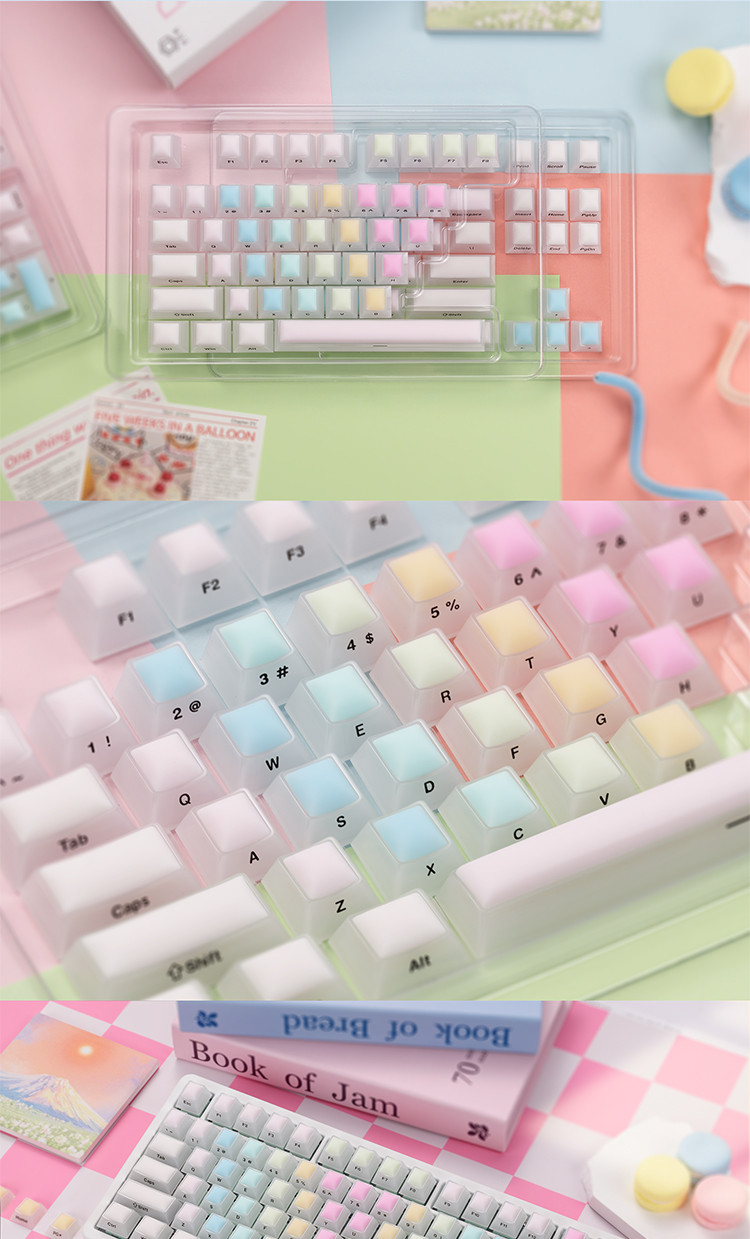 Rainbow Jellybeans Keycaps Soft Silicone Gel Keycaps Double shot custom ...