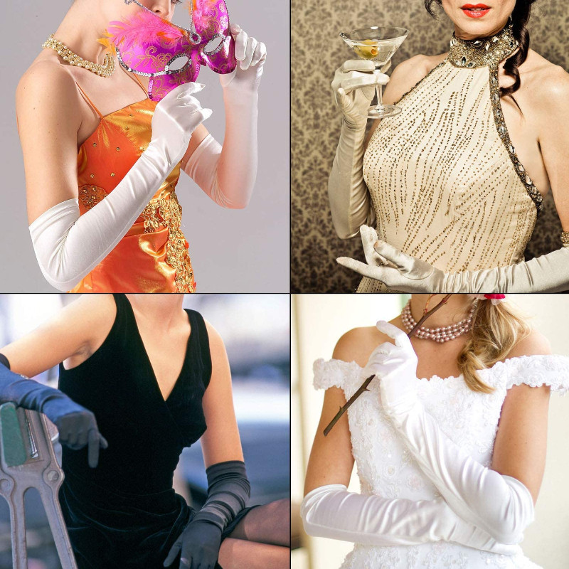 Elegant Purple Red Black and White Bride Party Gloves Wedding Ball ...