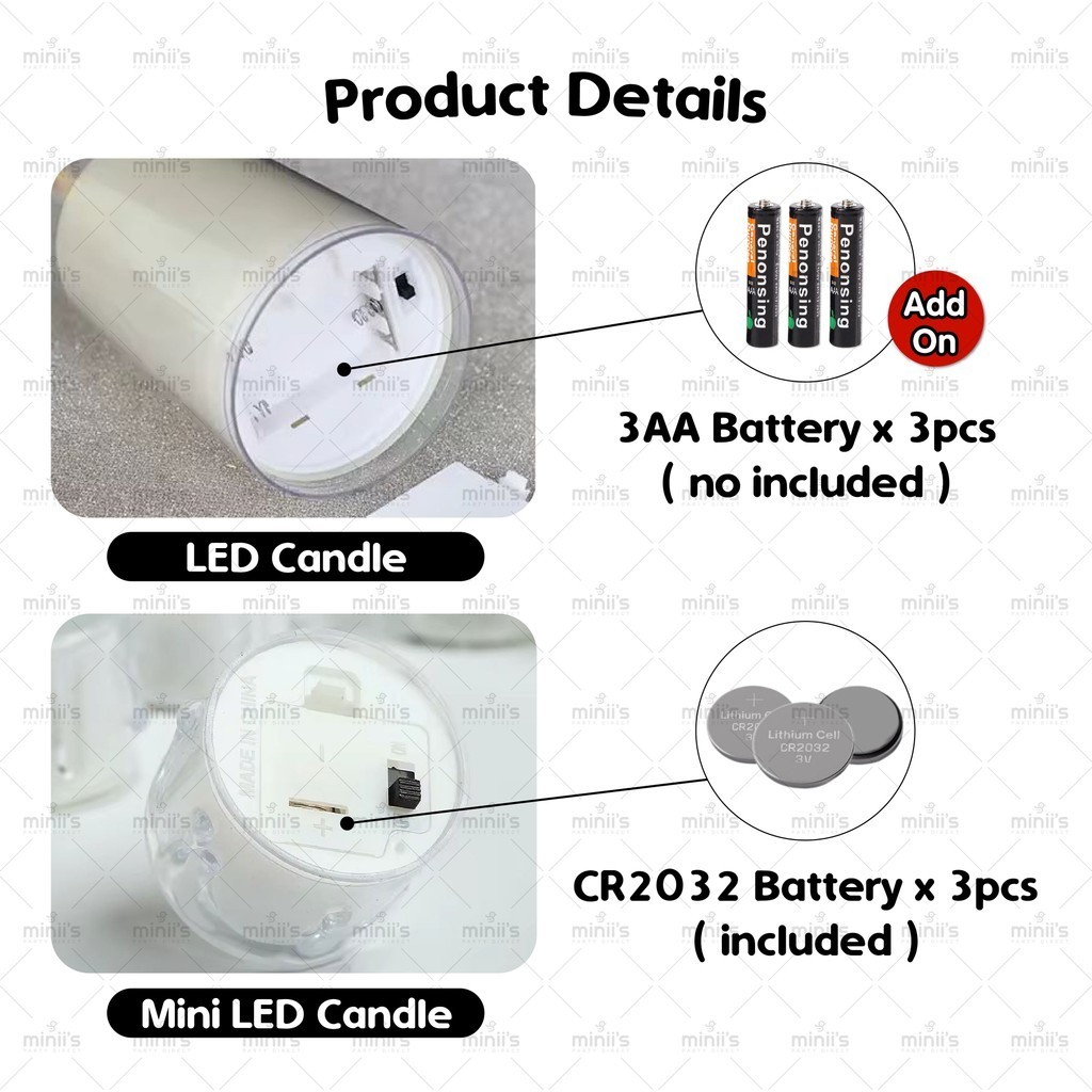 MINIIS LED Candle Light Battery Candle Light Swinging Flameless ...