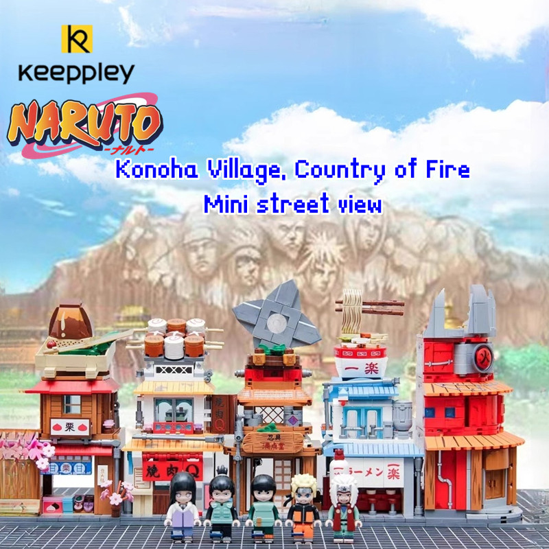 keeppley blocks Naruto Konoha Village street view building model ...