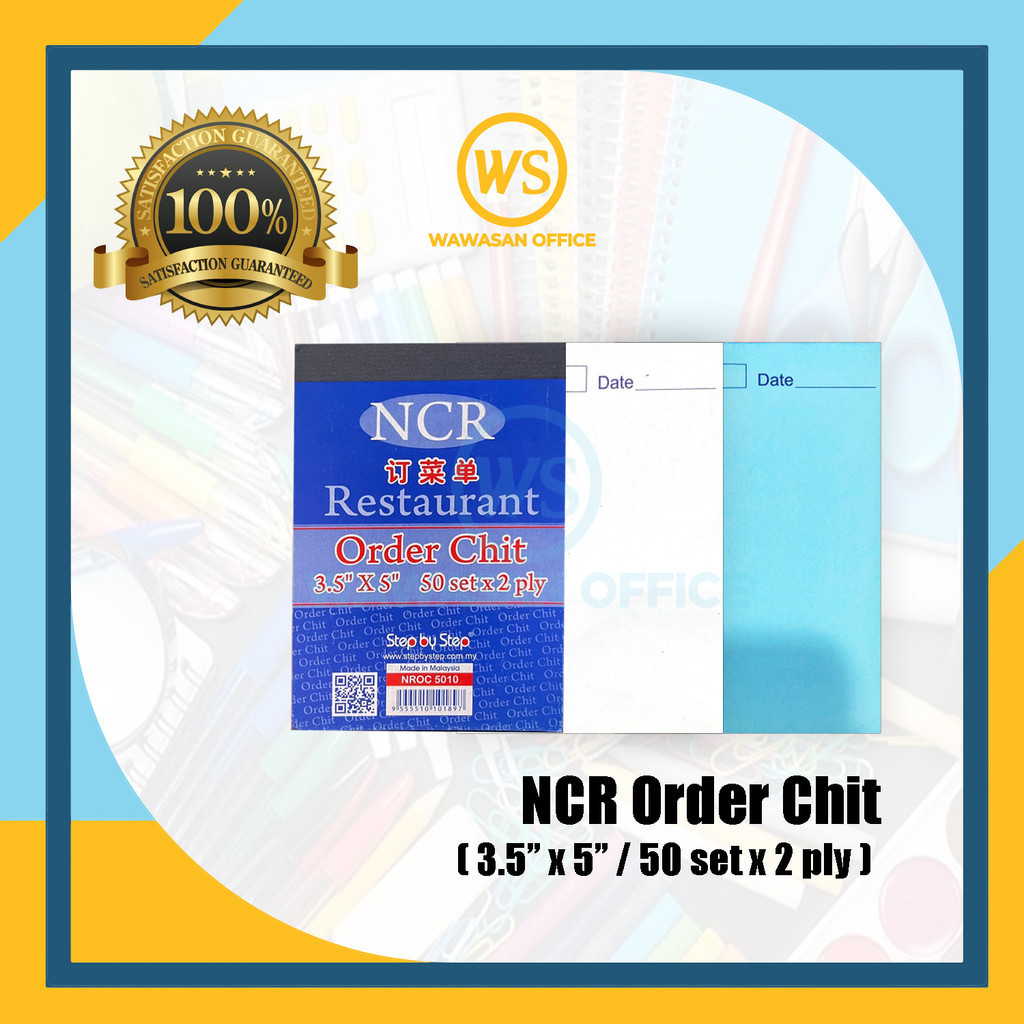 NCR Restaurant Order Chit Book / Order Book / Buku Order Restoran 3.5 ...