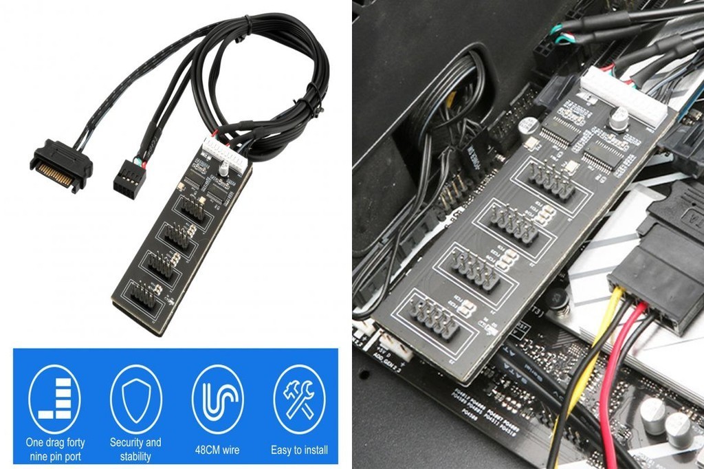 SN Motherboard Splitter Cable Usb Header Cable Usb 2.0 Header Splitter ...