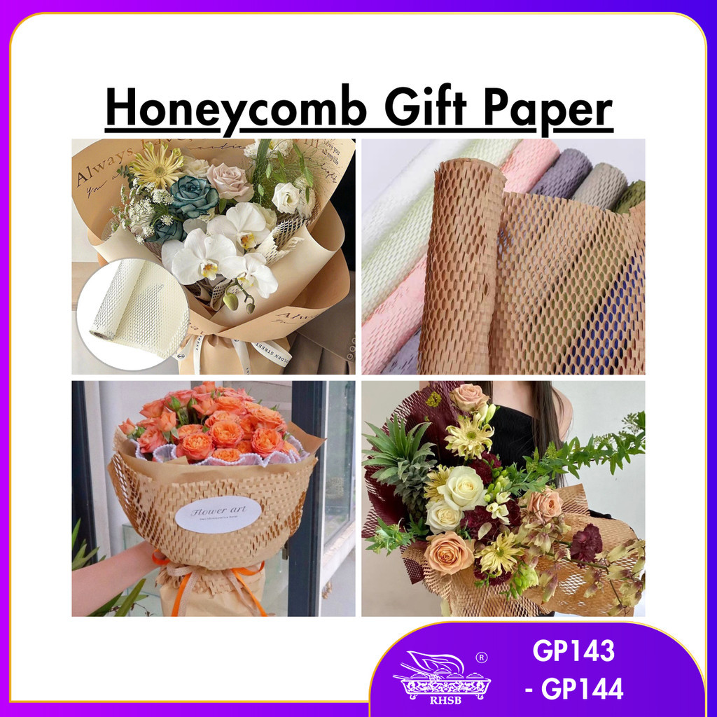 HONEYCOMB KRAFT PAPER/ FLOWER WRAPPING PAPER/ BOUQUET GIFT FLORIST ...