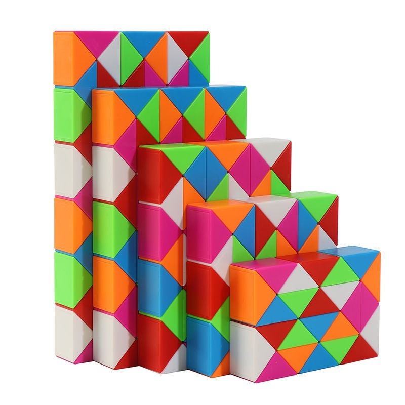 QiYi Magic Snake 24/36/48/60/72 Blocks Variety Magic Ruler Cube Puzzle ...