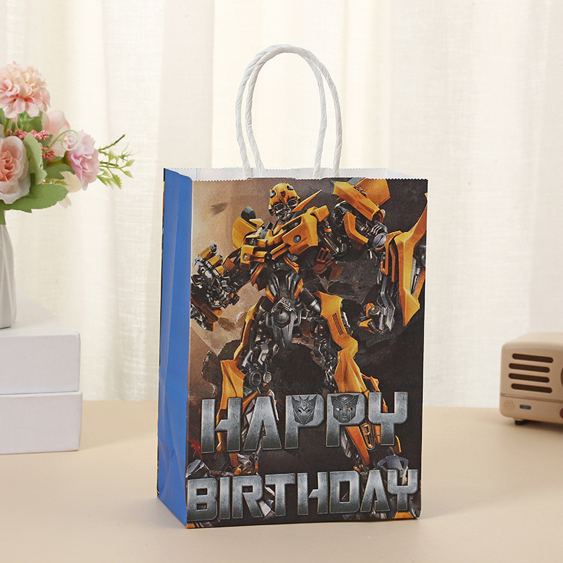 Transformers Gift Bag Candy Loot Bags Cartoon Optimus Prime Bumblebee ...