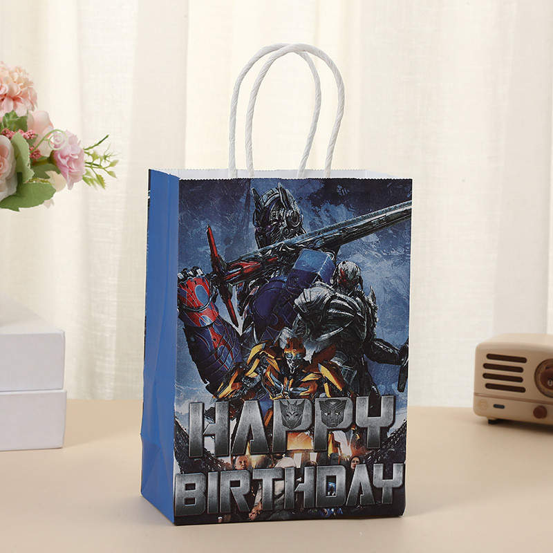 Transformers Gift Bag Candy Loot Bags Cartoon Optimus Prime Bumblebee ...