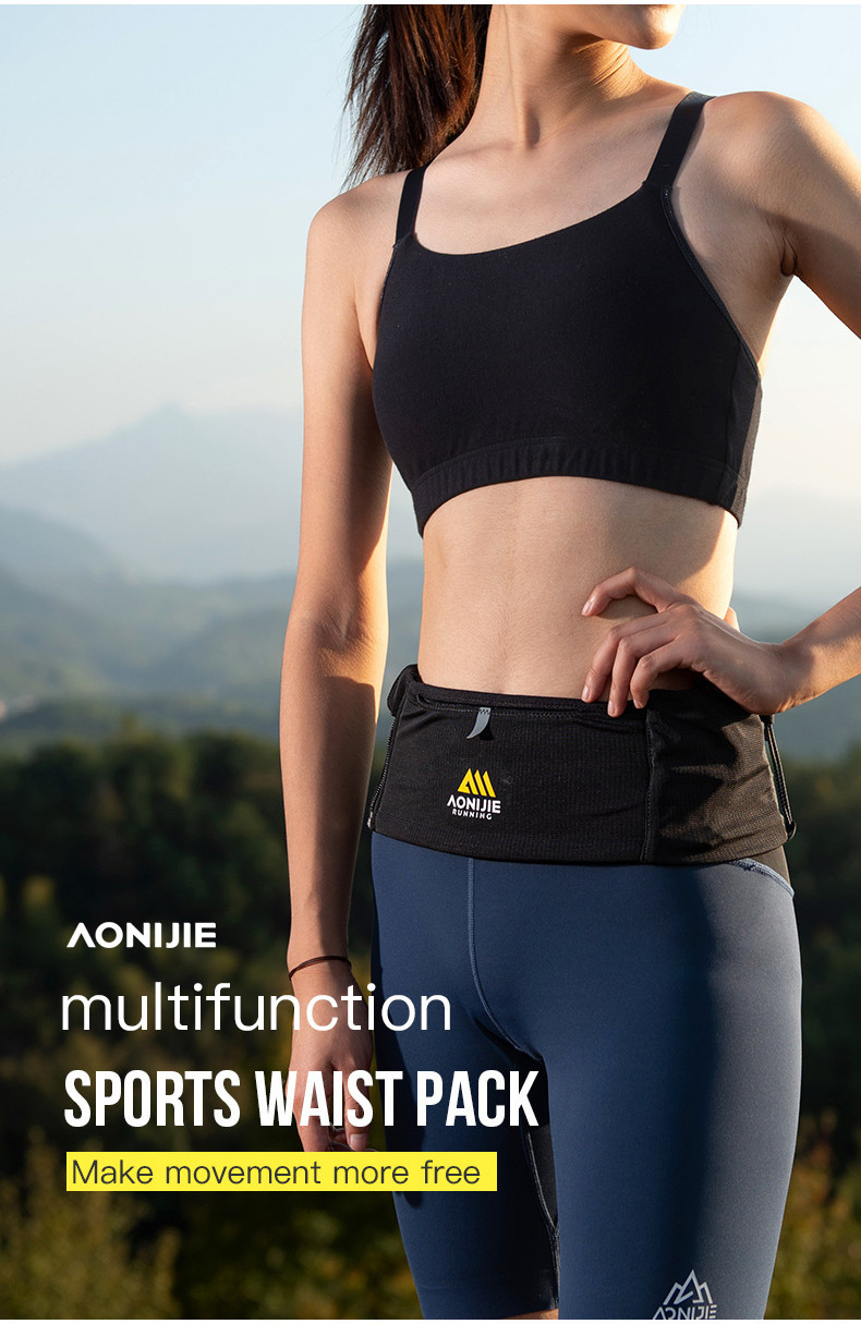 Quick Release AONIJIE W8122 Zipper Running Belt Fit 250ml Hydration ...