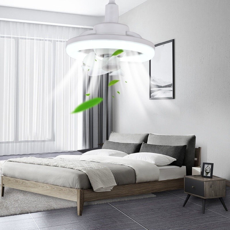 48W 60W Quiet Ceiling Fan with LED Light 360° Rotable Shaking Head ...