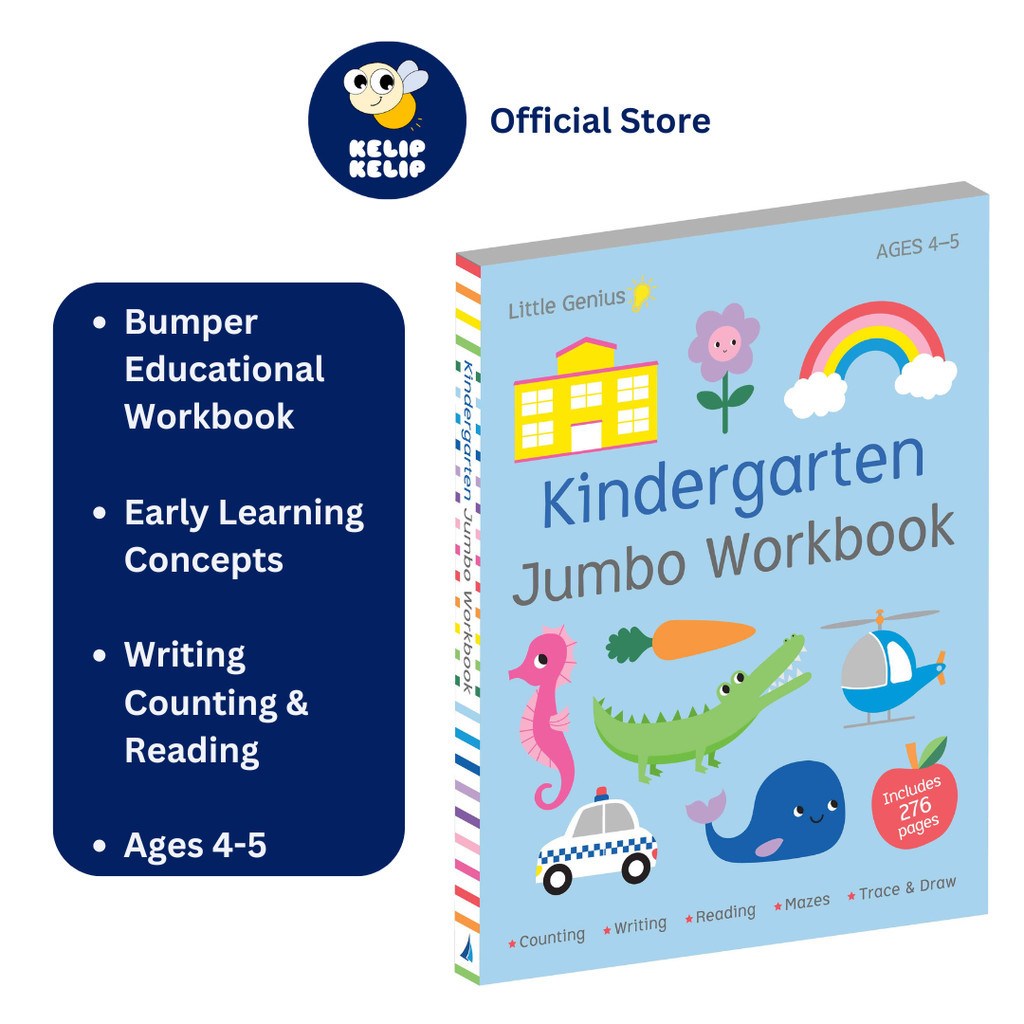 Little Genius Kindergarten Jumbo Workbook (276 Pages) For Kids Ages 4-5 ...