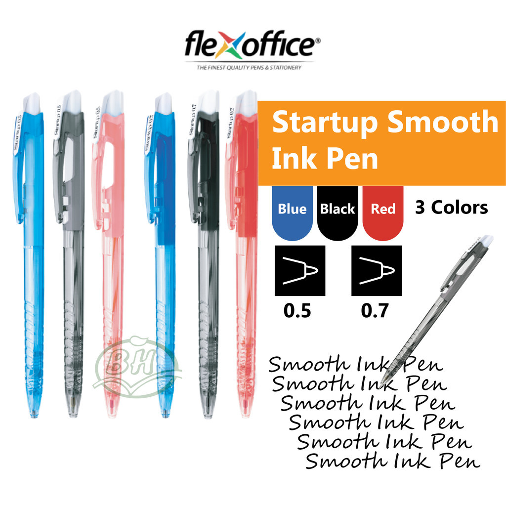 Fast Dry Flex Office Startup Smooth Ink Pen 0.5mm/0.7mm (1pc)| Ball ...