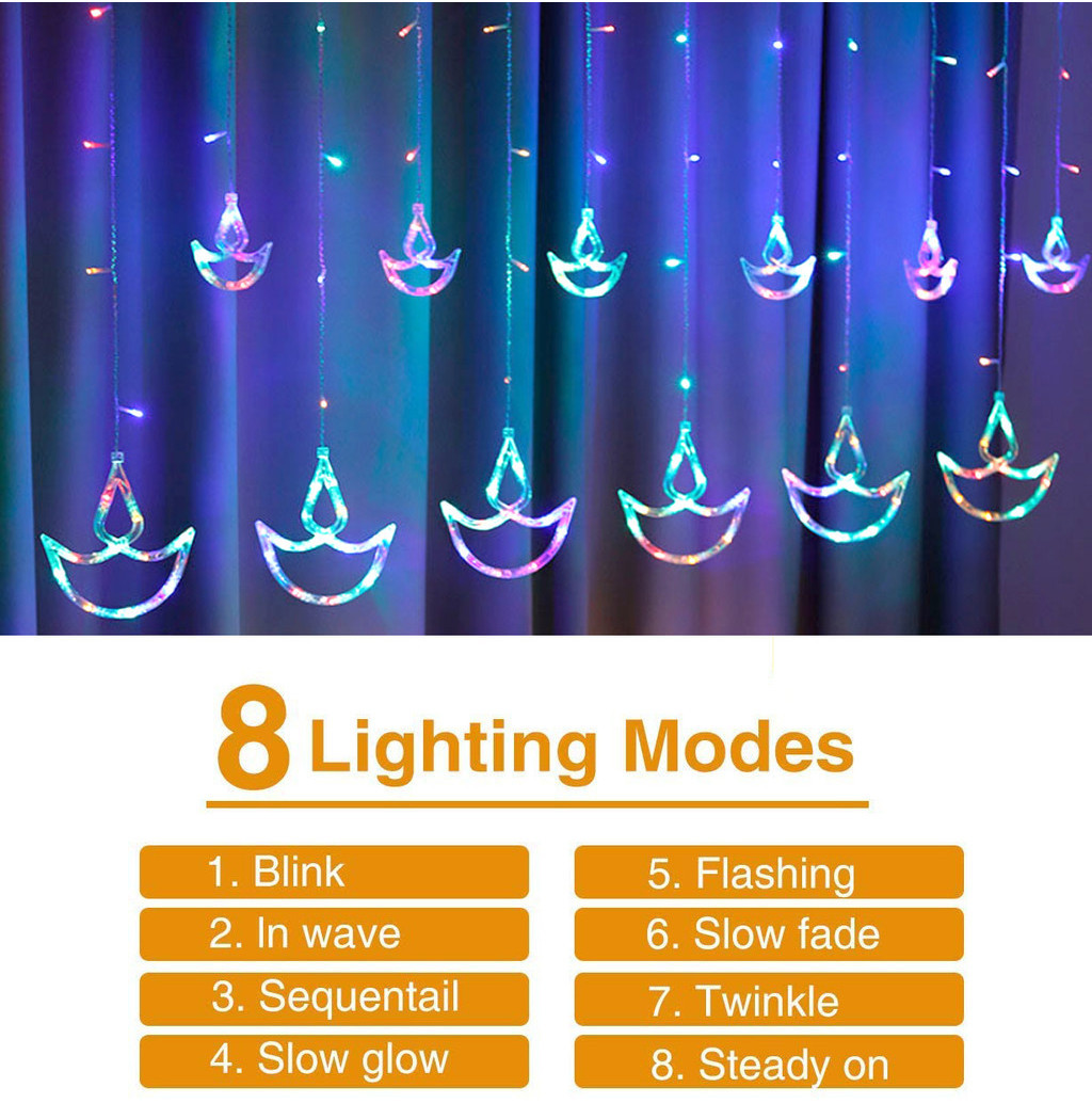 3.5M LED Deepavali Lighting Diwali Curtain Fairy String Light for ...