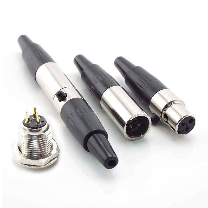 Mini XLR 3-Pin Female Male Plug Small Audio Microphone Connector,MIC ...