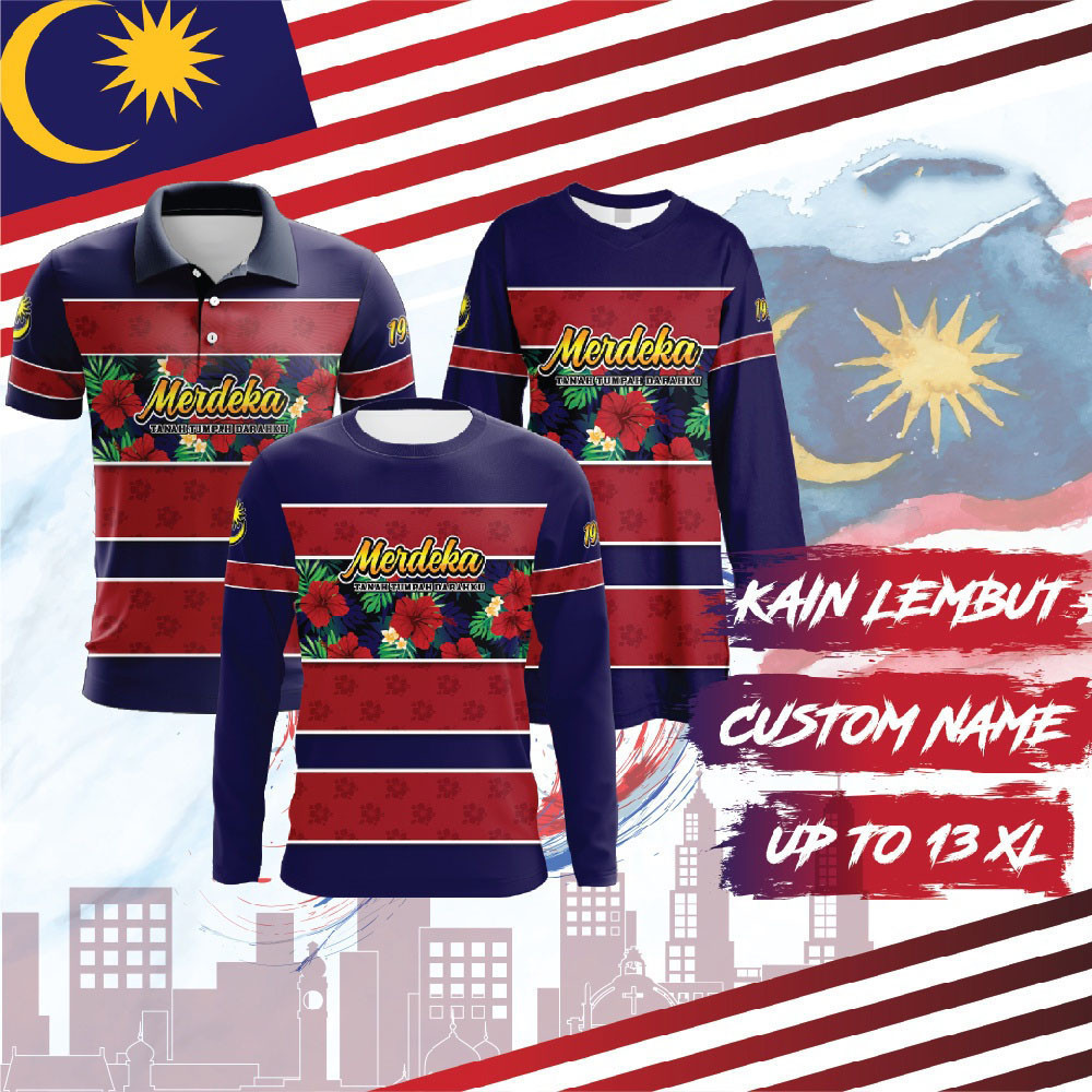merdeka MALAYSIA Merdeka 67 Sublimation Special Design Minimalist Men's ...