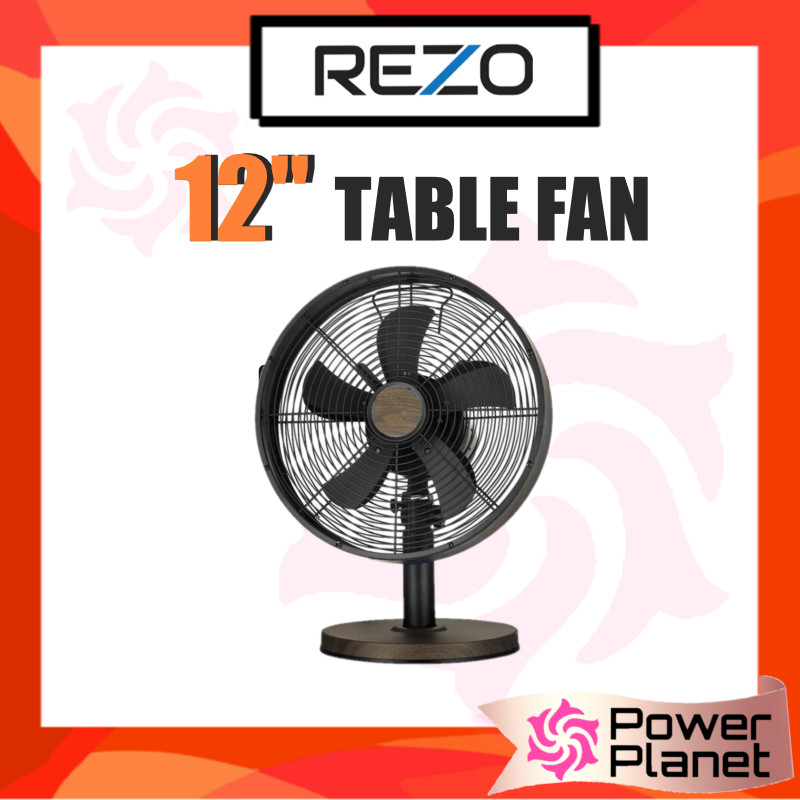 Rezo 12'' Table Fan T18 Heavy Duty Motor 3 Speed with Oscillation Desk ...