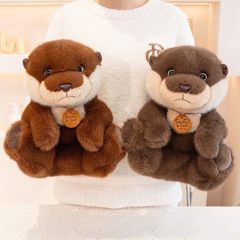 Cartoon Lying Posture Otter Plush Toy Cute Stuffed Animal Sitting ...