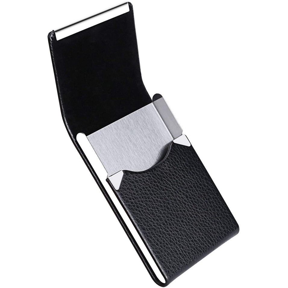 Business Card Holder Case - PU Leather Business Name Card Case Slim ...