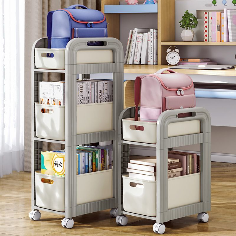 School Bag Storage Rack Movable Trolley Office Under Desk Book Storage ...