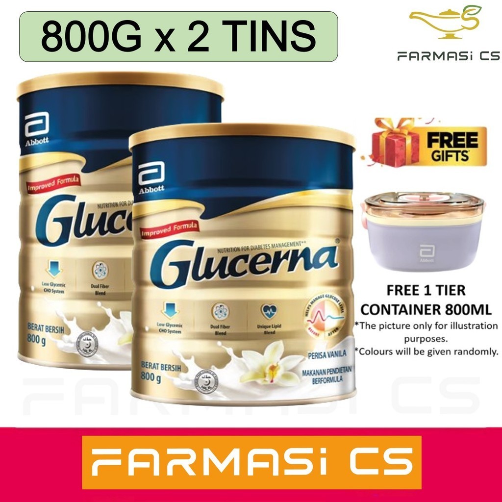 PROMO Abbott Glucerna Vanilla Flavour 800g x 2 Tins FREE Container EXP:09/2025 | Shopee Malaysia