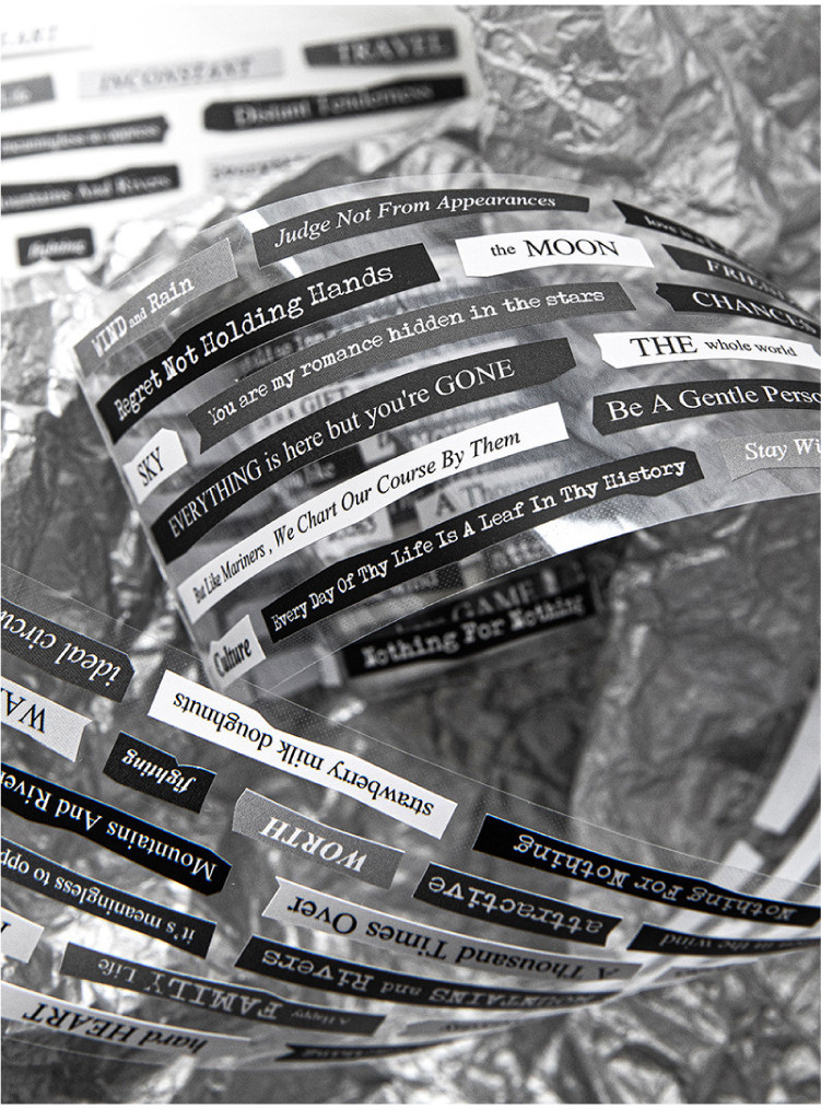 ENWEI 1 Roll [Collage English Poem Series] Simplicity Journal Masking ...