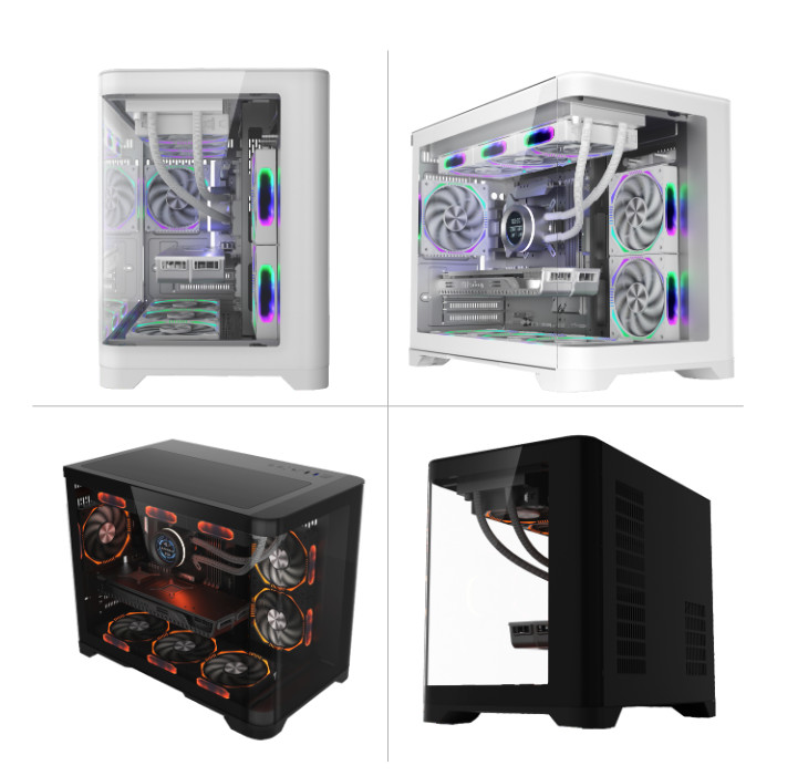 1st Player UV6 U-Shape Glass Transparent BLACK WHITE Gaming Case ...