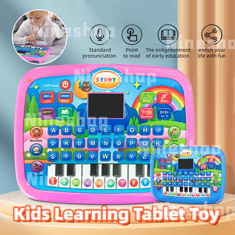 Educational Toys For Kids LED Screen Learning Tablet Laptop Mainan ...
