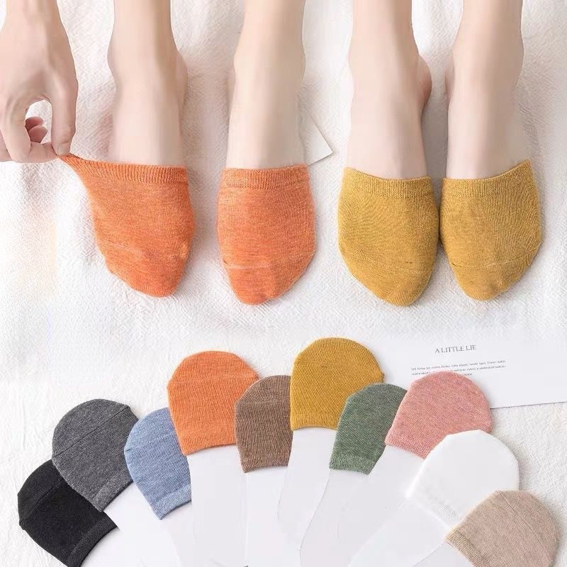ECMLN Women Summer Half-Foot Socks Fashion Invisible Sock High-Heeled ...