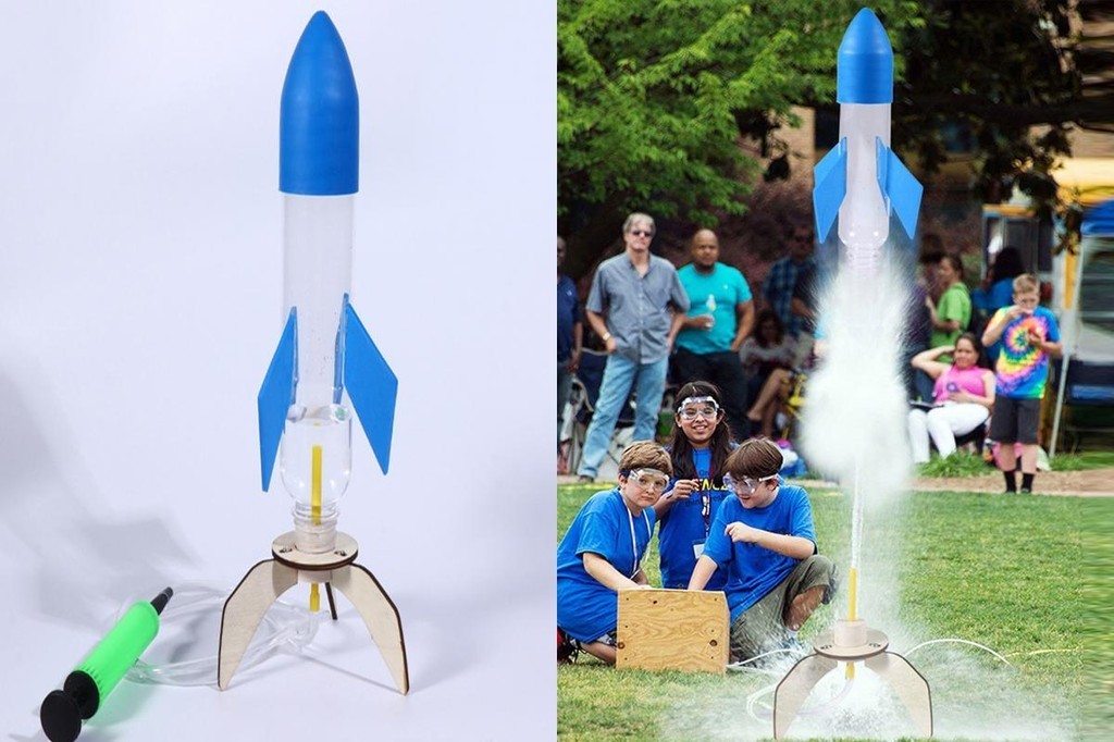 Dj Rocket Model with Wooden Tail Rocket Launcher Kit Fun Rocket ...