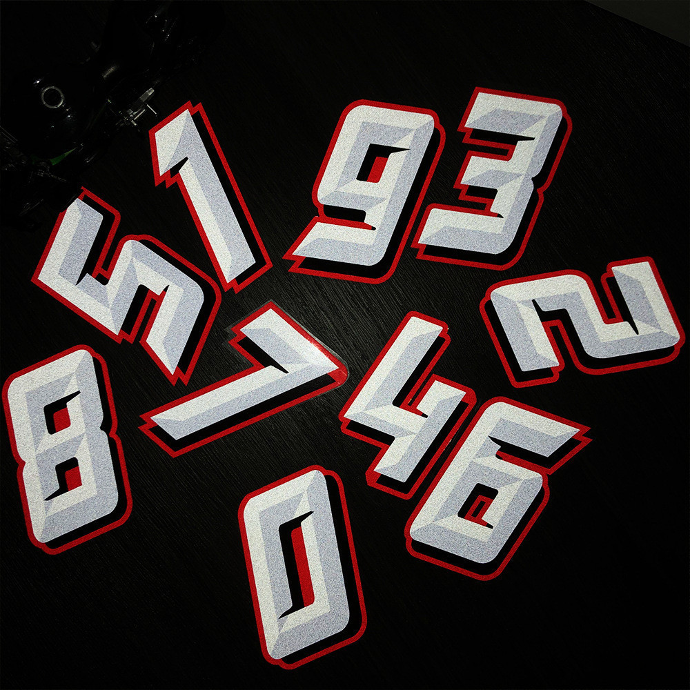 RONXMOR NEW 1PC Motorcycle Reflective Racer Track Day Number Digital ...