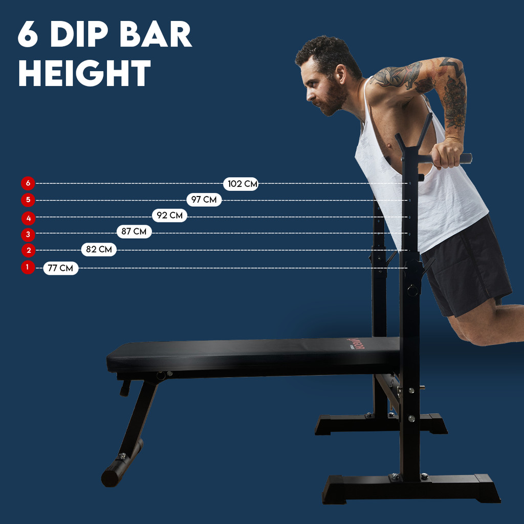 Vigor Fitness Foldable Barbell Press Weightlifting Bench With dip BP4 ...