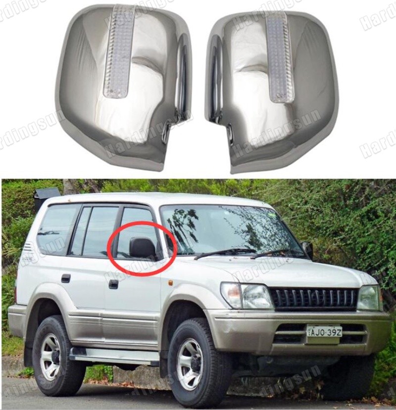 Chrome rearview mirror cover For Toyota Land cruiser Prado FJ90 3400 ...