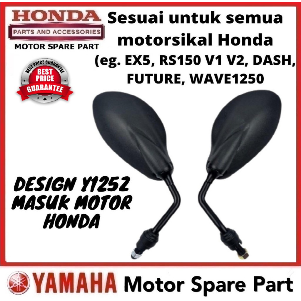 (Design Y125Z) Side Mirror Set PNP HONDA EX5 DREAM RS150 RSX150 WAVE100 ...
