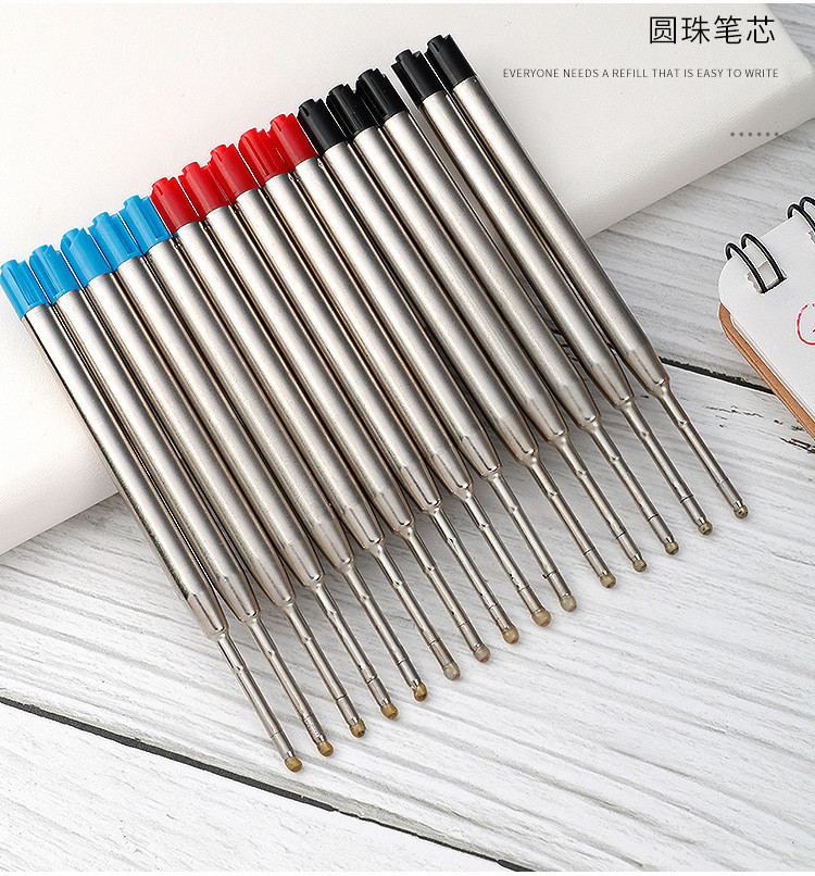 1Pc metal rotating ballpoint pen core, black red blue pen tip 1mm ...