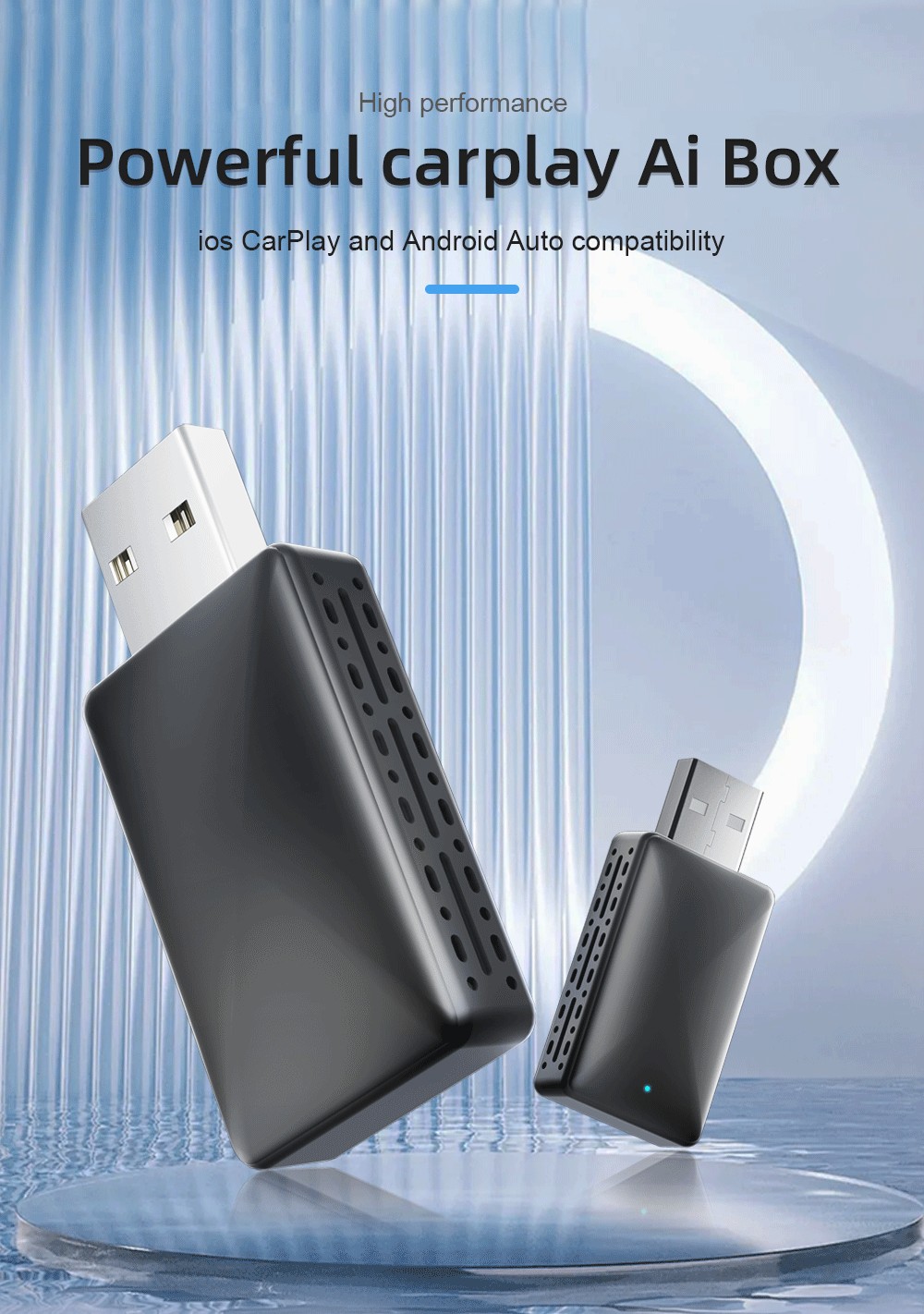 NEW Wireless CarPlay Android Auto Adapter Smart Mini Box Plug and Play ...