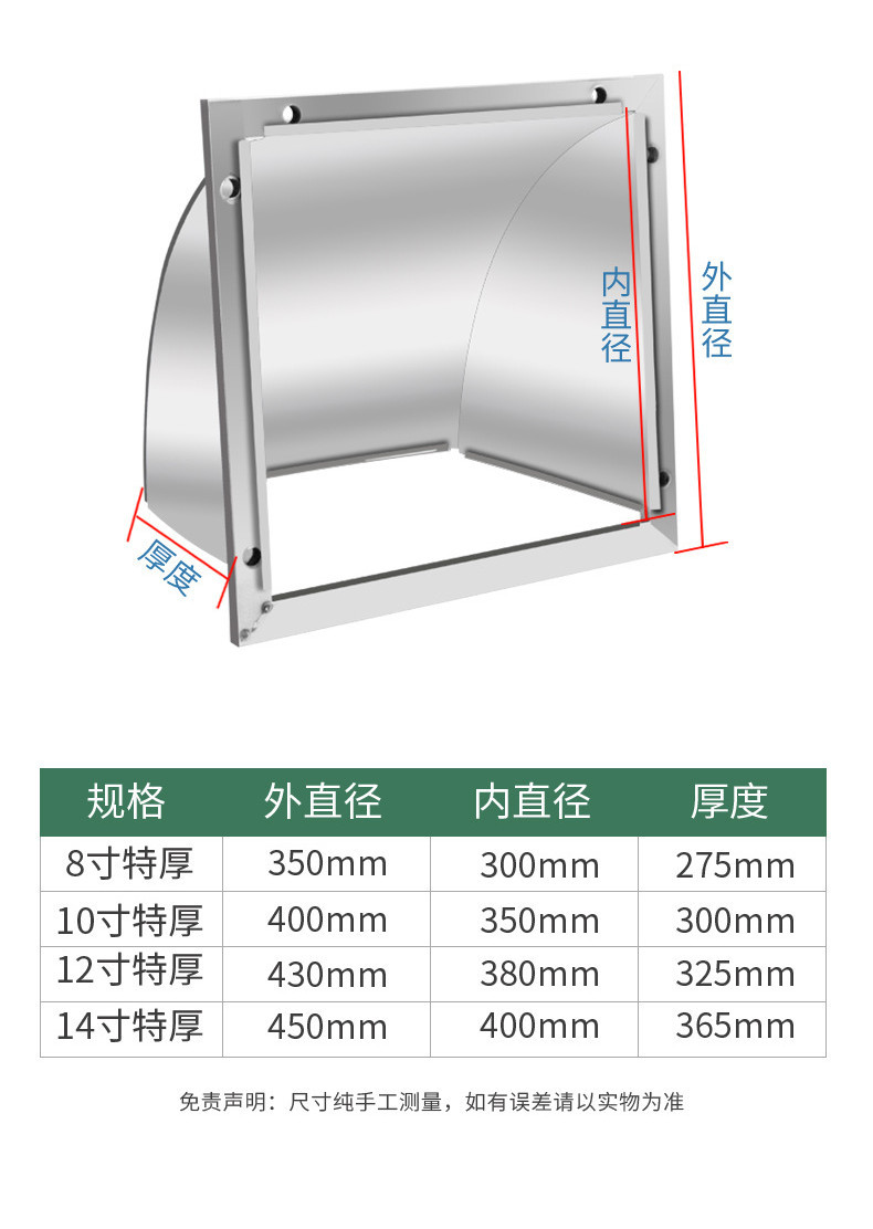304 Stainless Steel Exterior Wall Windproof Cover Rainproof Cover ...