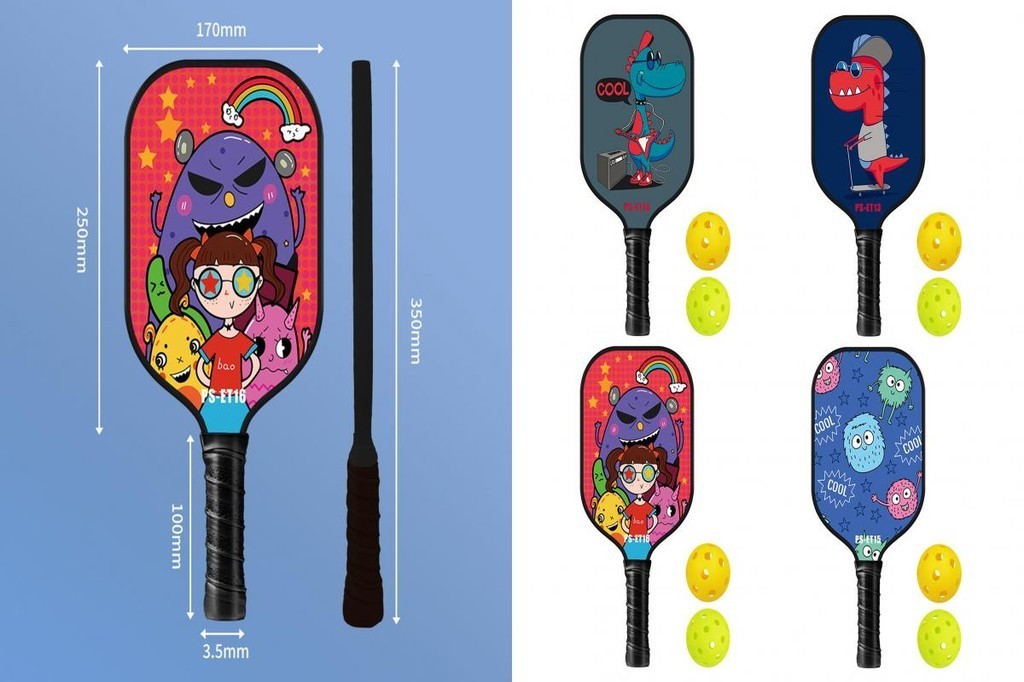 SPM Kids Pickleball Racket Junior Pickleball Paddle Fun Cartoon Print ...